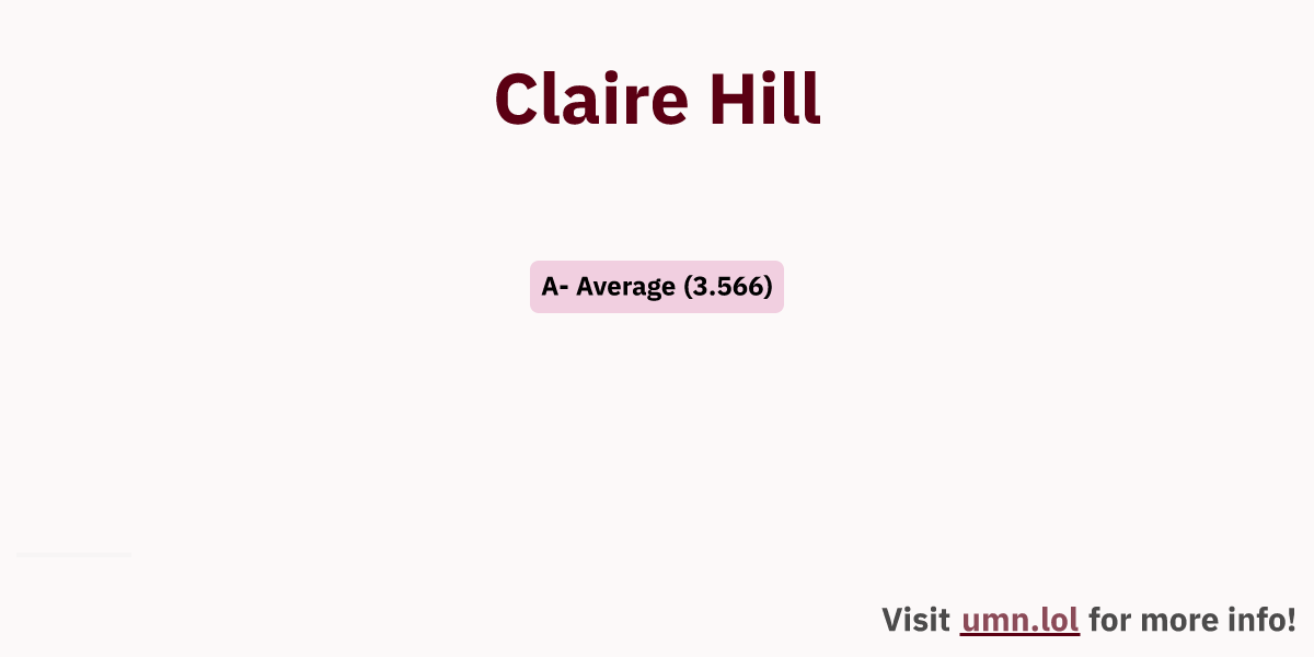 Claire Hill | GopherGrades