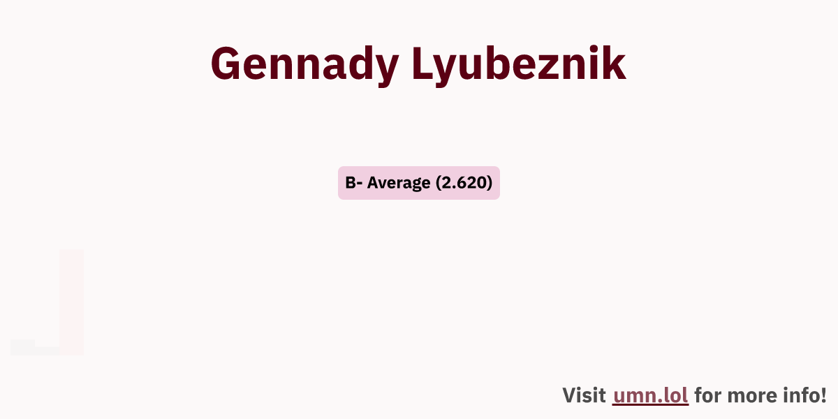 Gennady Lyubeznik | GopherGrades