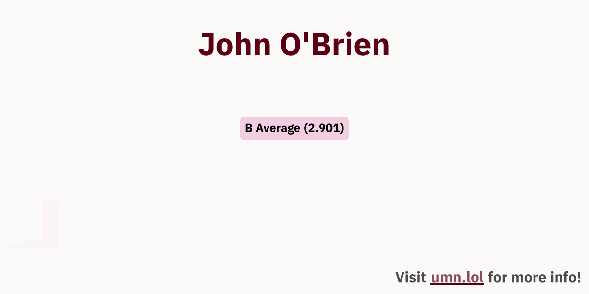 John O'Brien | GopherGrades