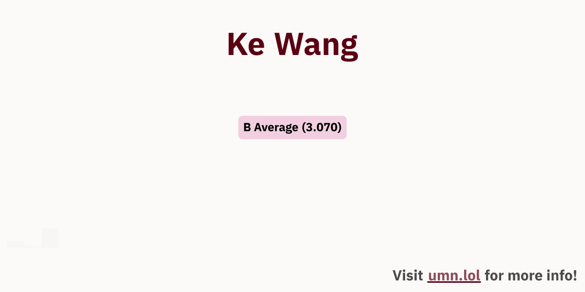 Ke Wang | GopherGrades