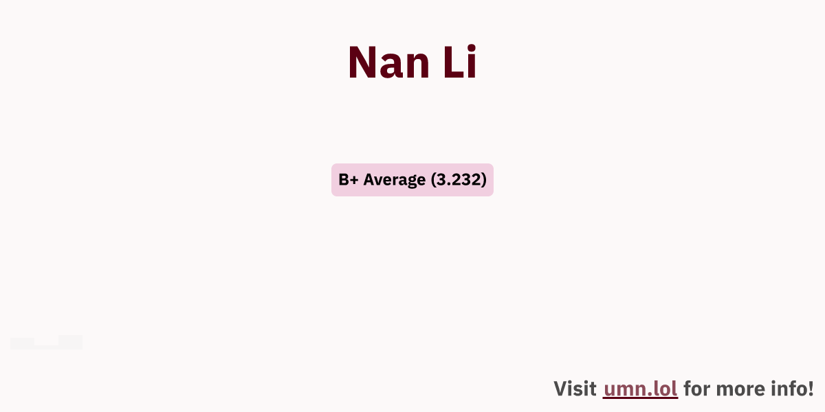 Nan Li | GopherGrades