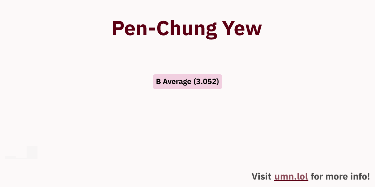Pen-Chung Yew | GopherGrades