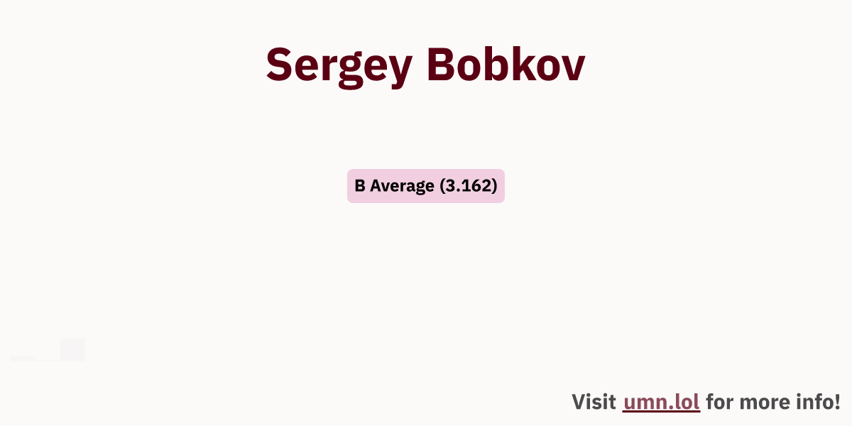 Sergey Bobkov | GopherGrades