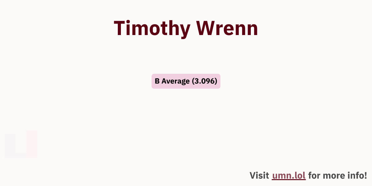 Timothy Wrenn | GopherGrades