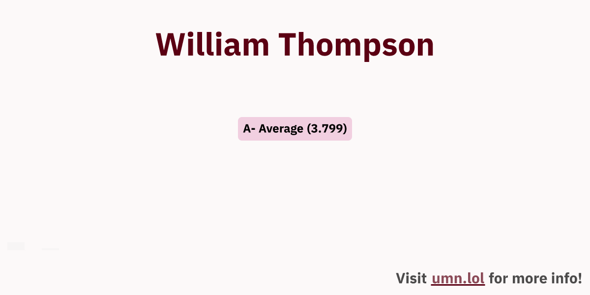 William Thompson | GopherGrades