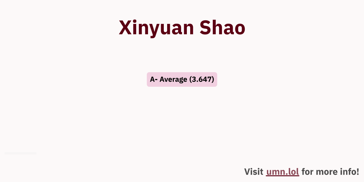 Xinyuan Shao | GopherGrades