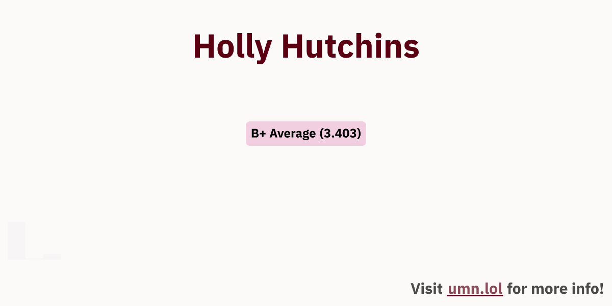 Holly Hutchins | GopherGrades