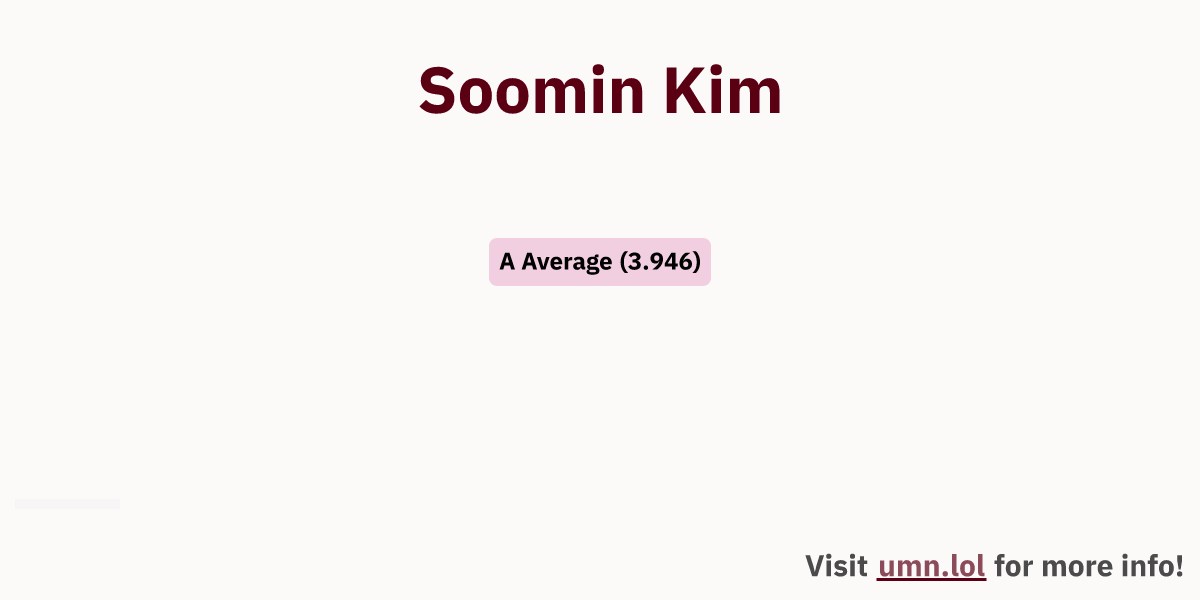 Soomin Kim | GopherGrades